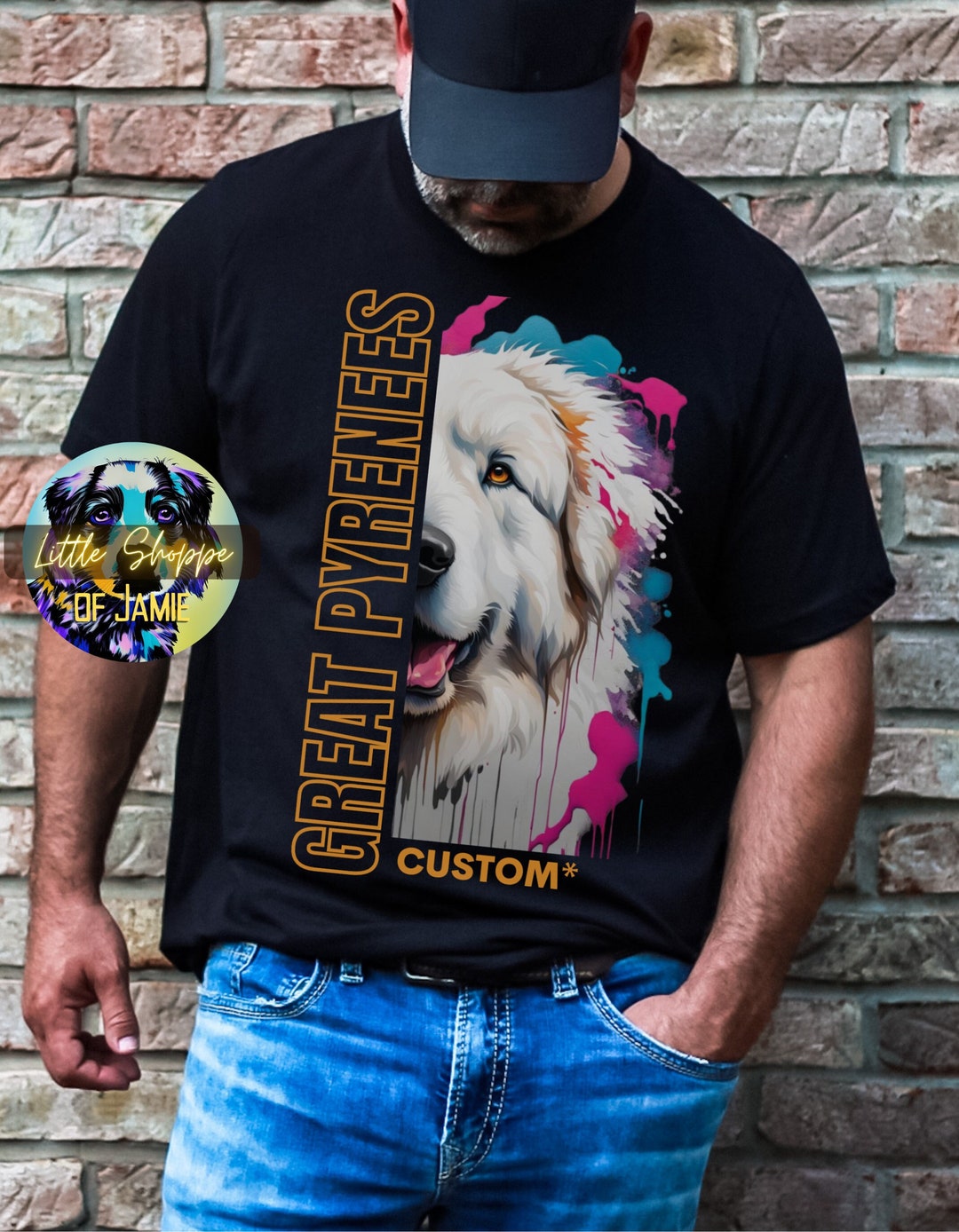 Personalized Great Pyrenees Graphic Tee Shirt Customizable Great ...