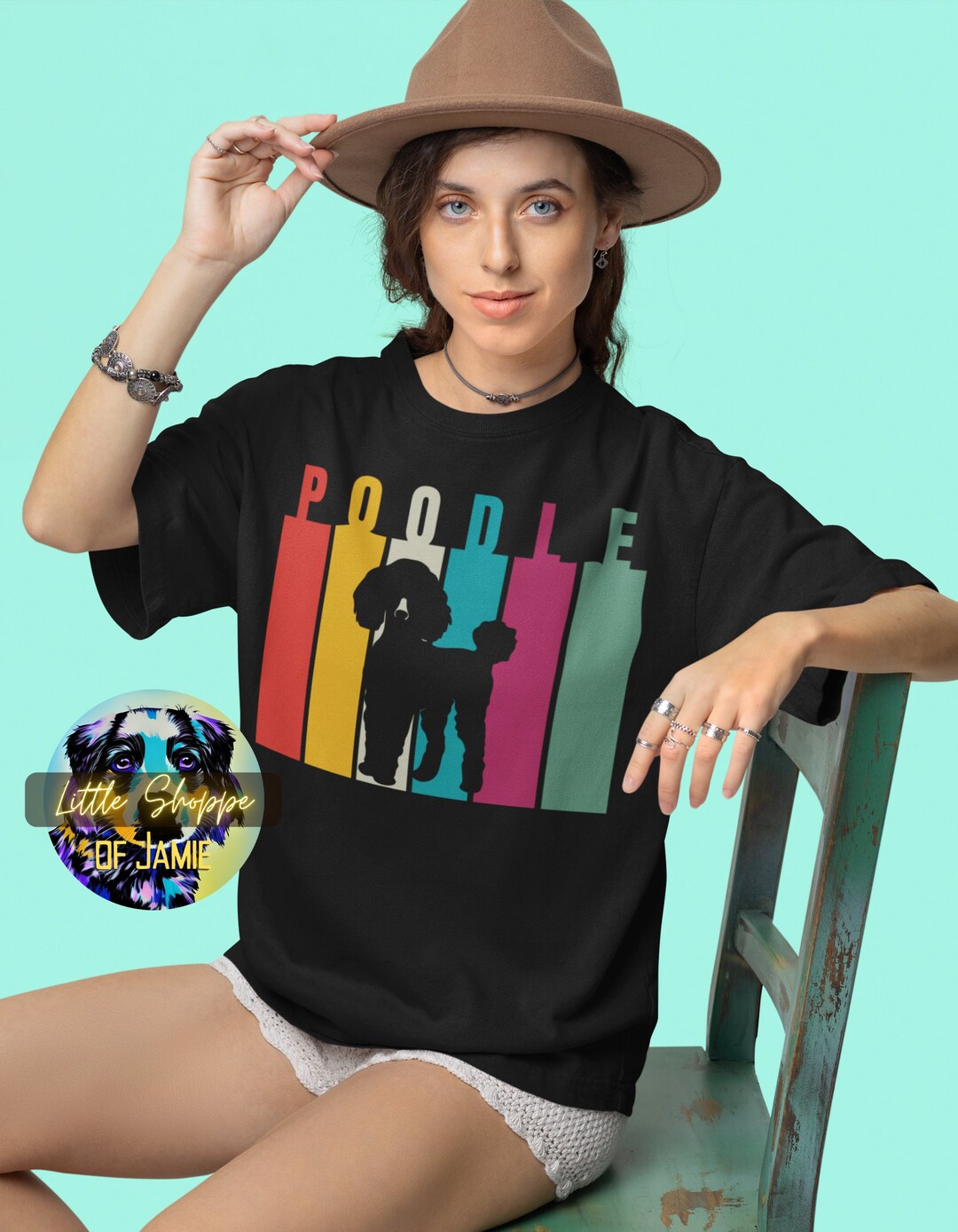 Poodle Silhouette Graphic Tee Shirt Standard Poodle Owner Gift Modern ...