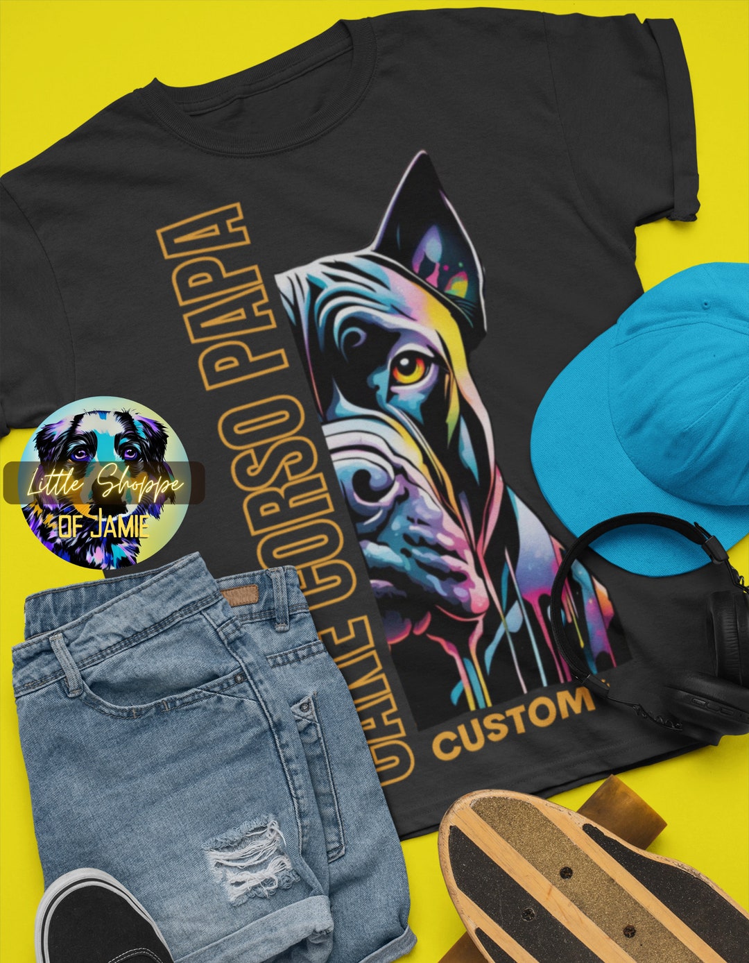 Personalized Cane Corso Papa Graphic Tee Shirts Customizable Cane Corso ...