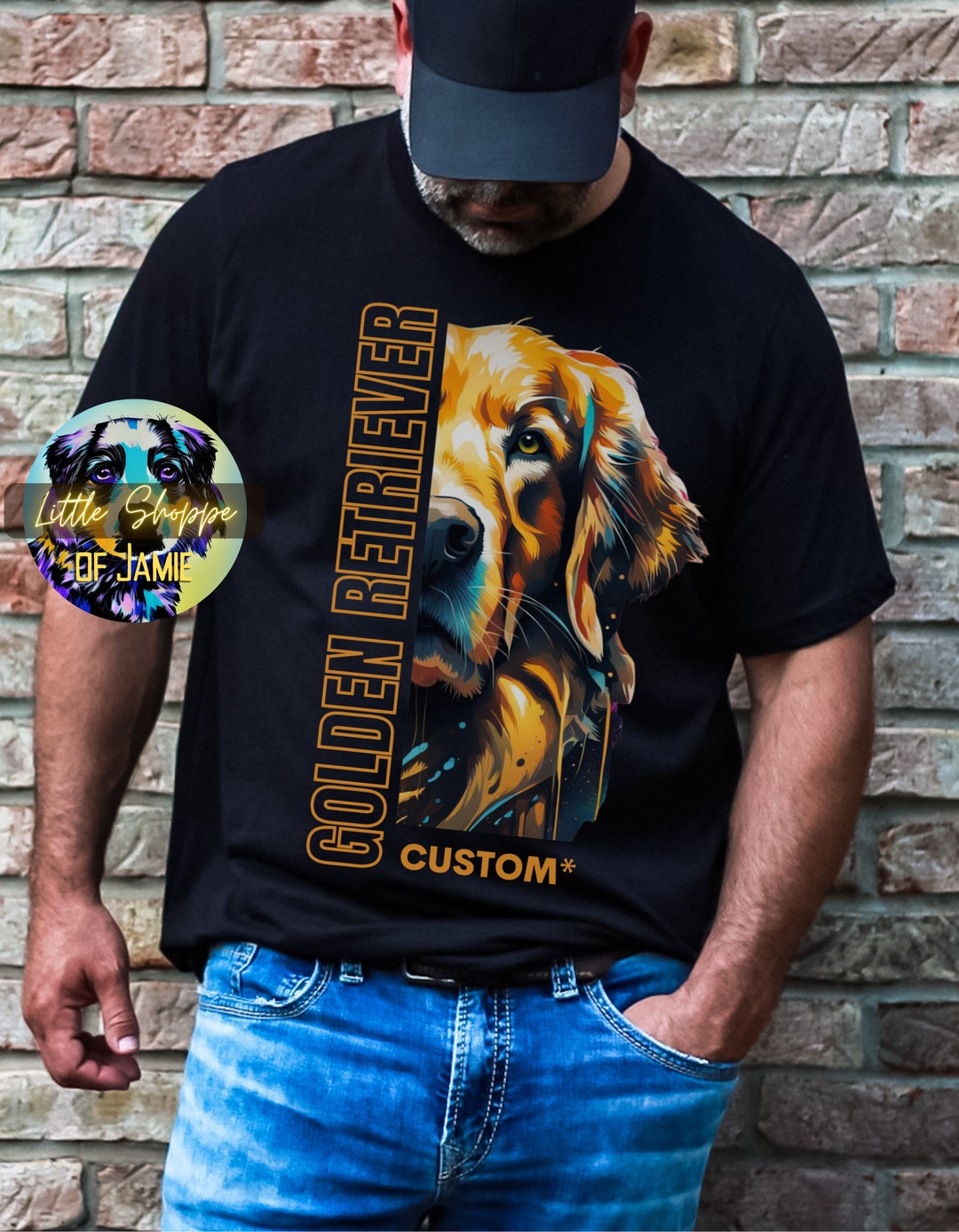 Personalized Golden Retriever Graphic Tee Shirt Customizable Golden Retriever Mom T-shirt Custom ...