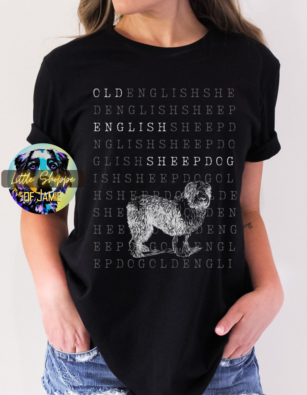Old English Sheepdog Graphic Tee Shirts Dog Lover Shirt Sheepdog T ...