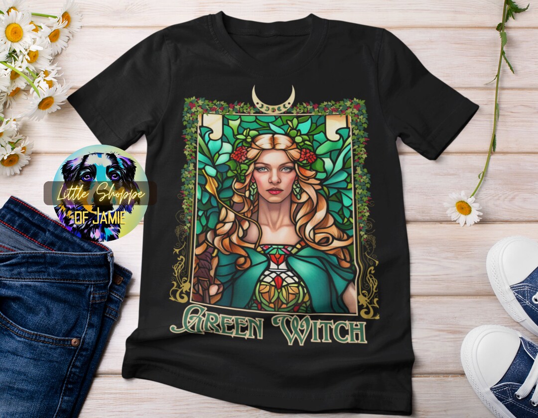 Green Witch Shirts Witchcraft Wiccan Gifts Pagan Shirts Goblincore ...