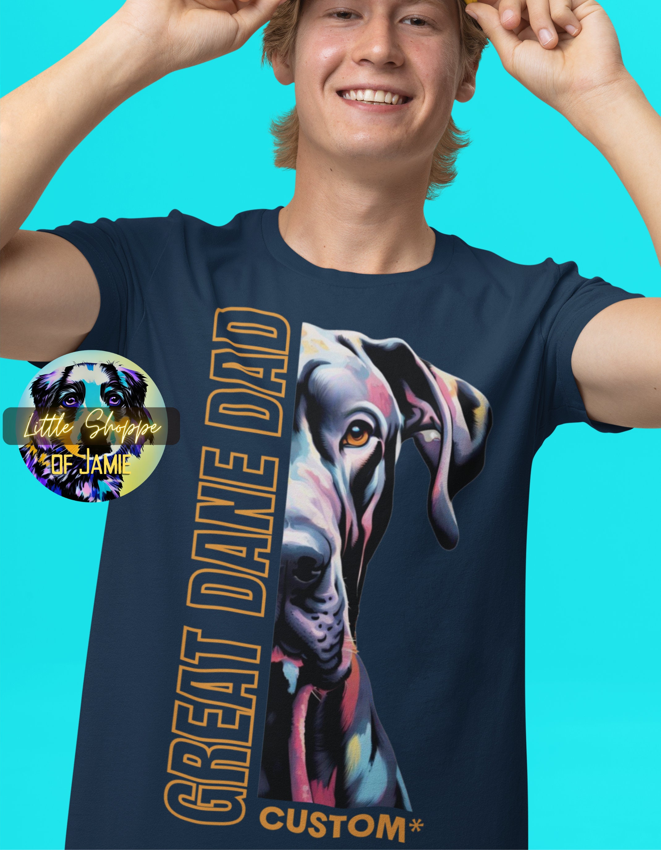Personalized Great Dane Dad Graphic Tee Shirts Customizable Great Dane ...