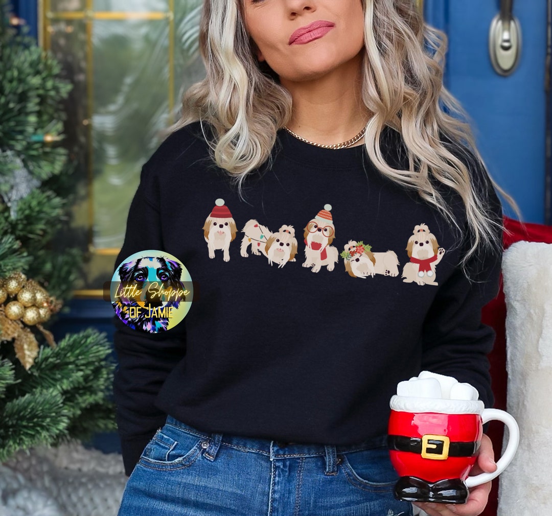 Shih Tzu Christmas Sweatshirt Shih Tzu Mom Gift Shih Tzu Christmas ...