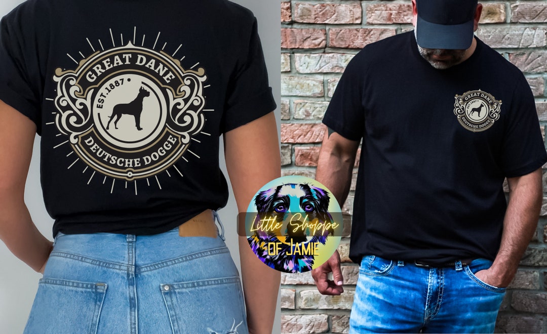 Great Dane Graphic Tee Shirt Great Dane Gift Dog Lover Gift Great Dane ...