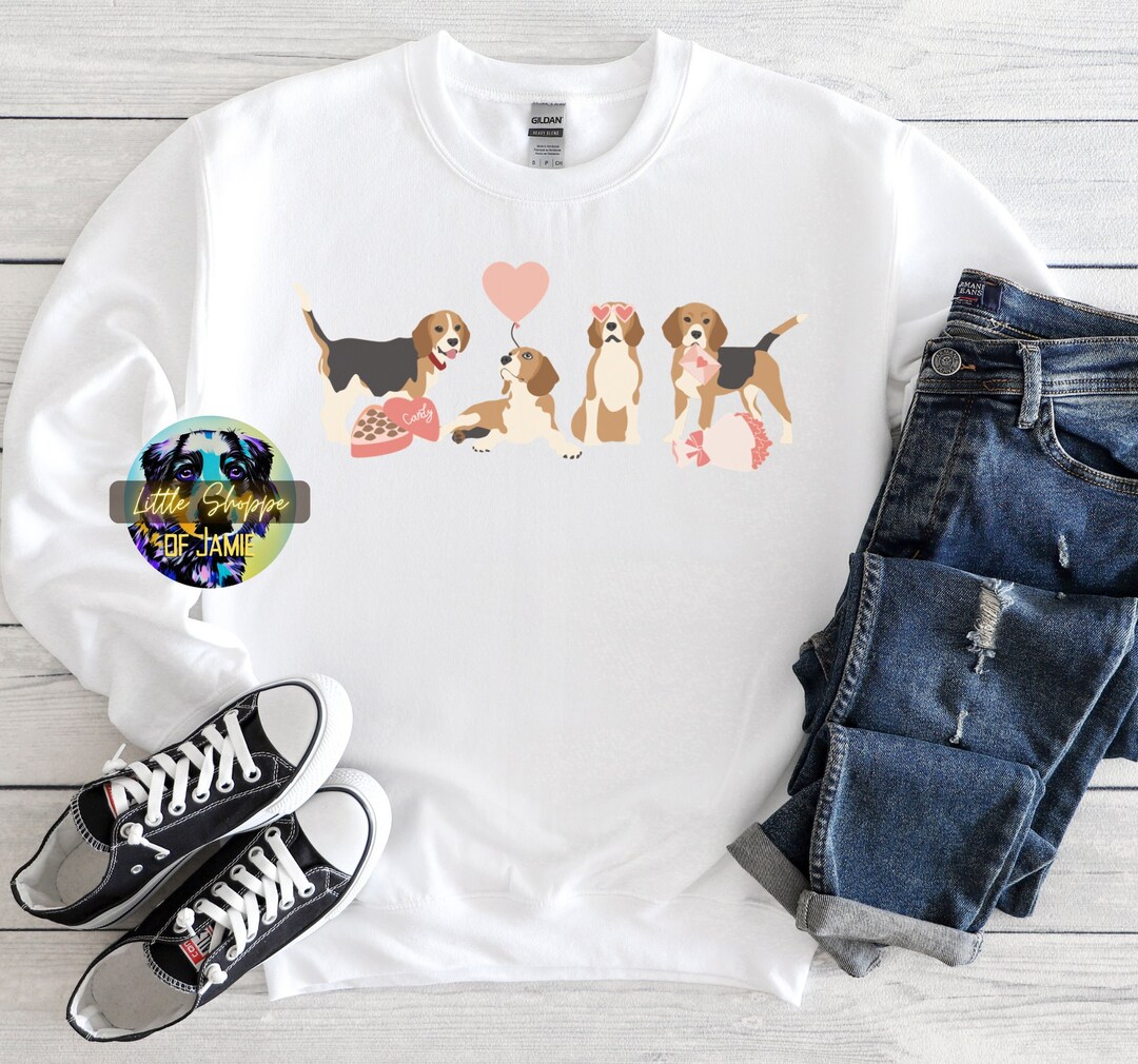 Beagle Valentine's Day Sweatshirt Beagle Sweater Dog Lover Gift Cute ...