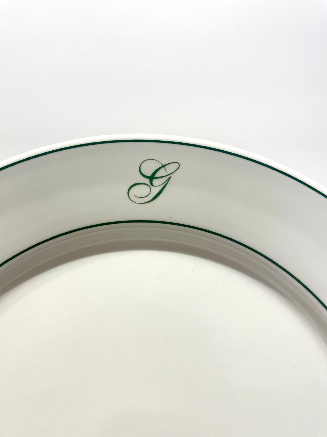 Vintage Monogram Ceramic Plate Green g 10 Diameter Preppy Plate Wall ...