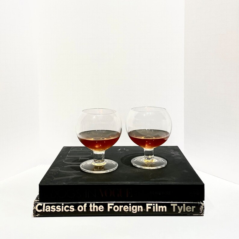 Two Hand Blown Brandy Glasses Crystal Cognac Brandy Snifters Dad Gift ...