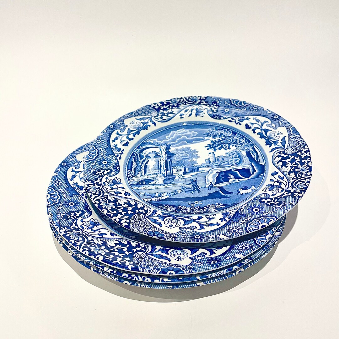 Vintage Spode Blue Italian Bread & Butter Small Plate Set of 4, 6 Inch ...