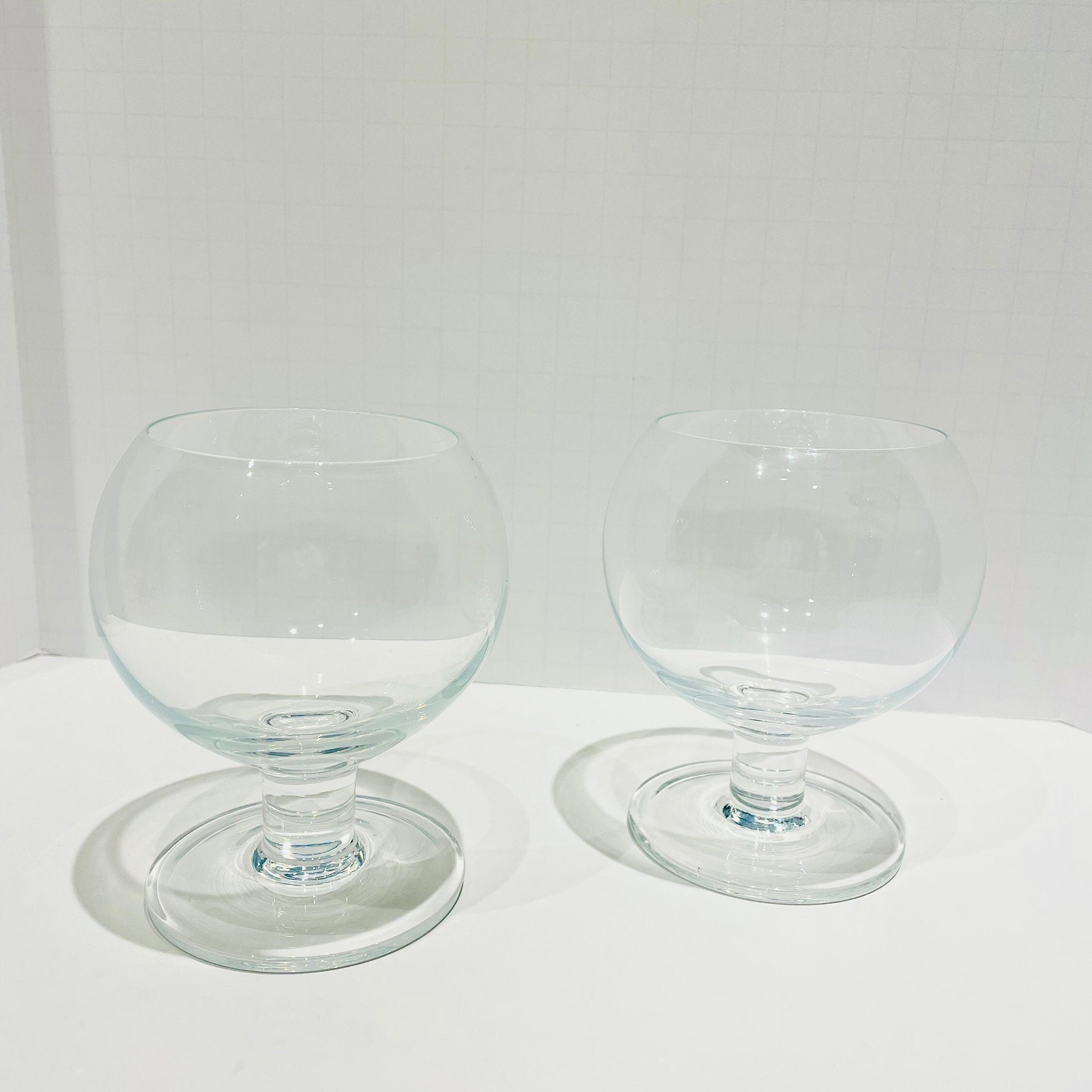 Two Hand Blown Brandy Glasses Crystal Cognac Brandy Snifters Dad Gift ...