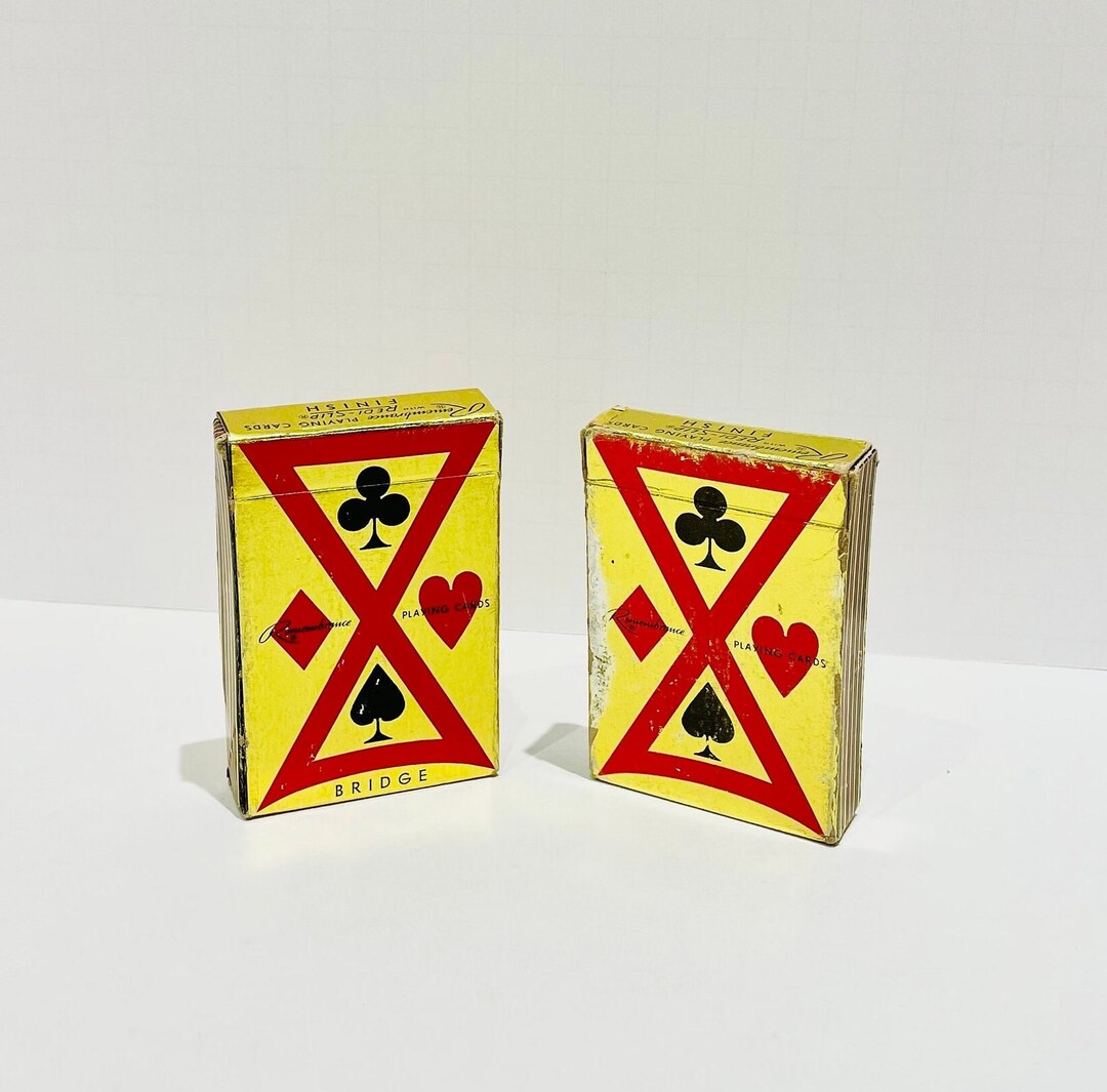 Vintage Playing Cards Brown & Bigelow Remembrance Deck Bridge Redi Slip ...
