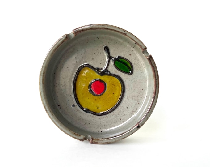 Vintage Speckled Stoneware Ashtray, Apple Fruit Design, Otagiri Style ...