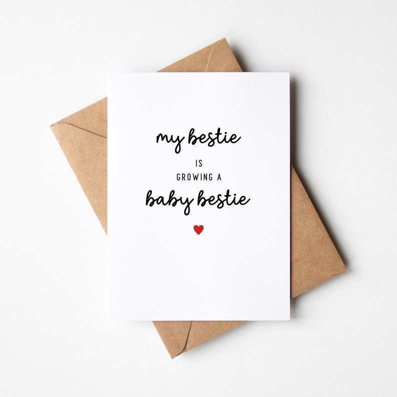 Best Friend Pregnancy Congratulations Card, Best Friend Pregnant Gift ...