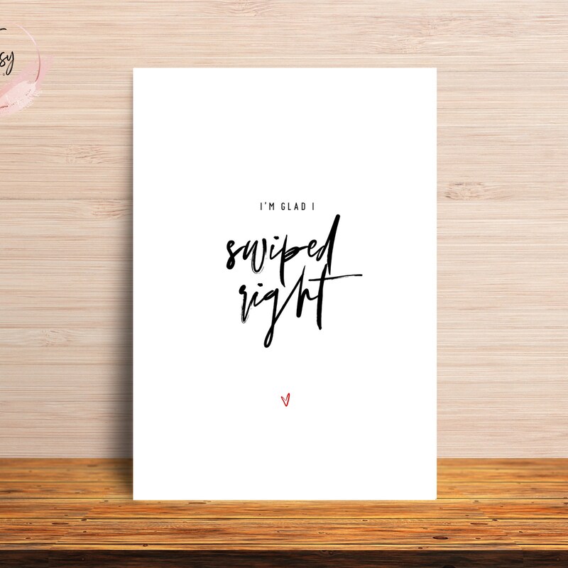 Swiped Right Card - Etsy