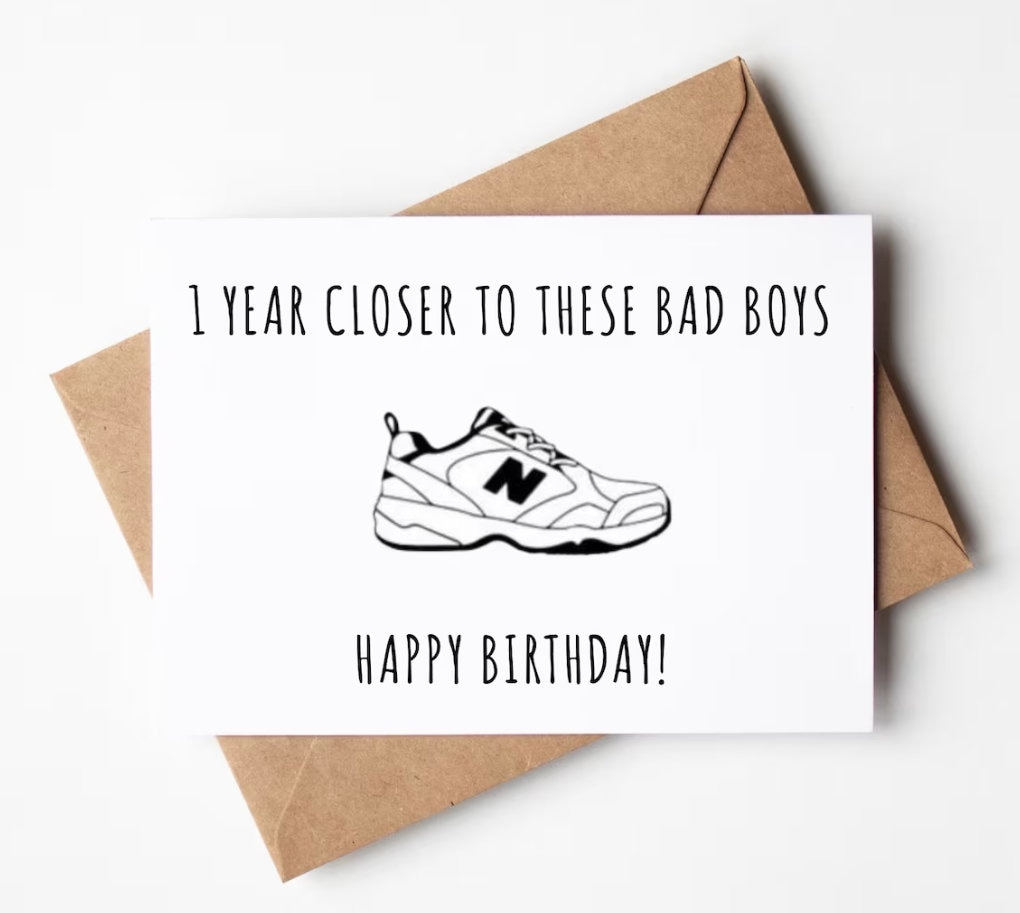 Classic Sneaker Funny New Balance Card for Him, Instant Download ...