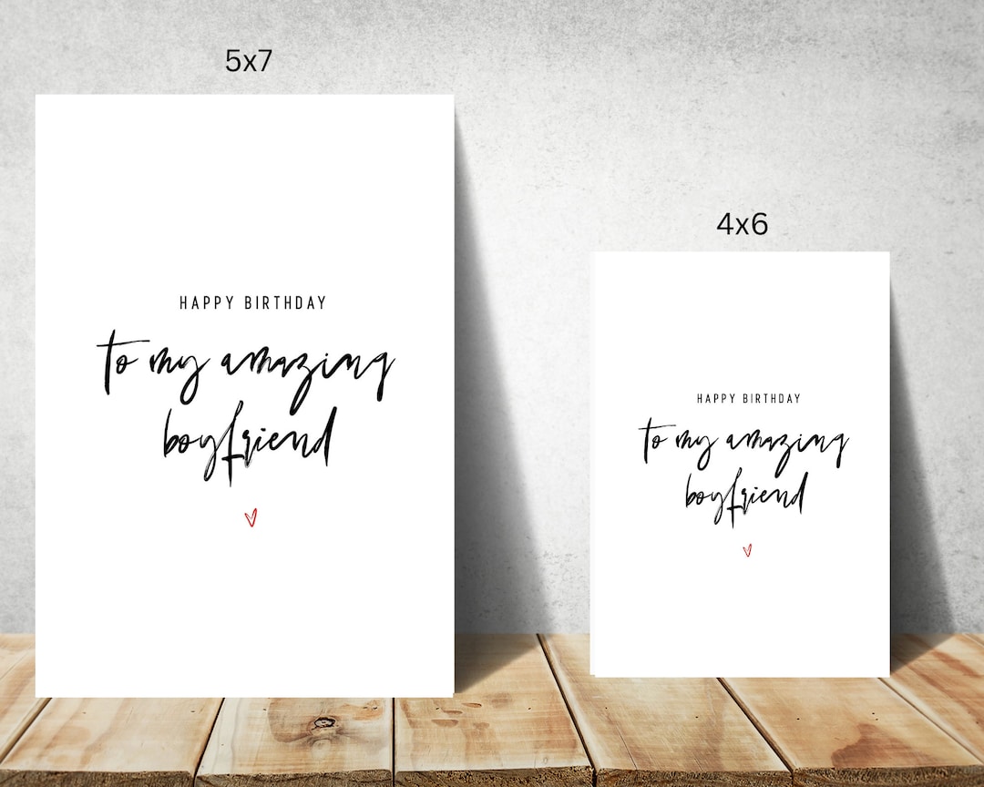 Boyfriend Birthday Card, Birthday Card for Boyfriend, Happy Birthday ...