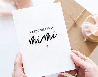 Card for Mimi, Birthday Card for Mimi, Greeting Card for Mimi, Mimi ...