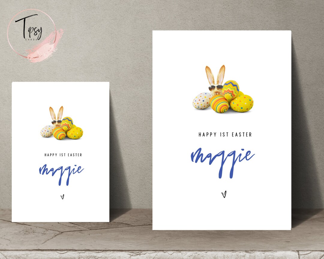 Cute Easter Card, Easter Egg Card, Personalized, Happy First Easter ...