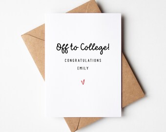 College Acceptance Congratulations Card, Personalized High School ...
