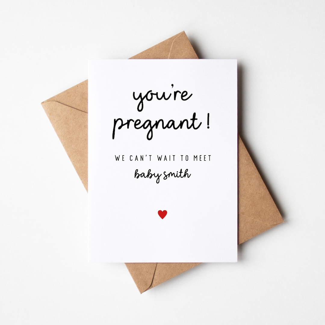 You're Pregnant Pregnancy Card, Congratulations on Your Pregnancy Card, Personalised Pregnancy ...