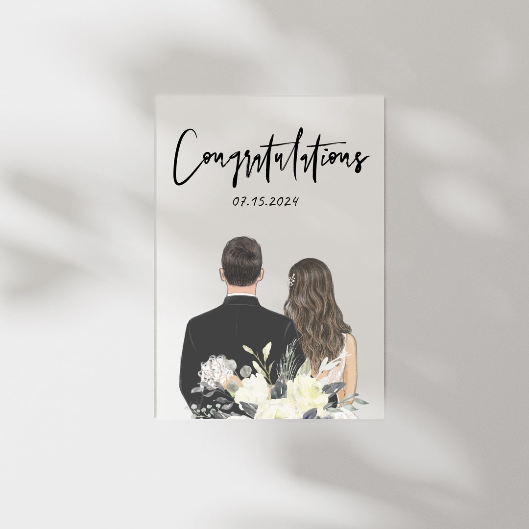 Wedding Card, Custom Date Wedding Card, Congratulations on Getting ...