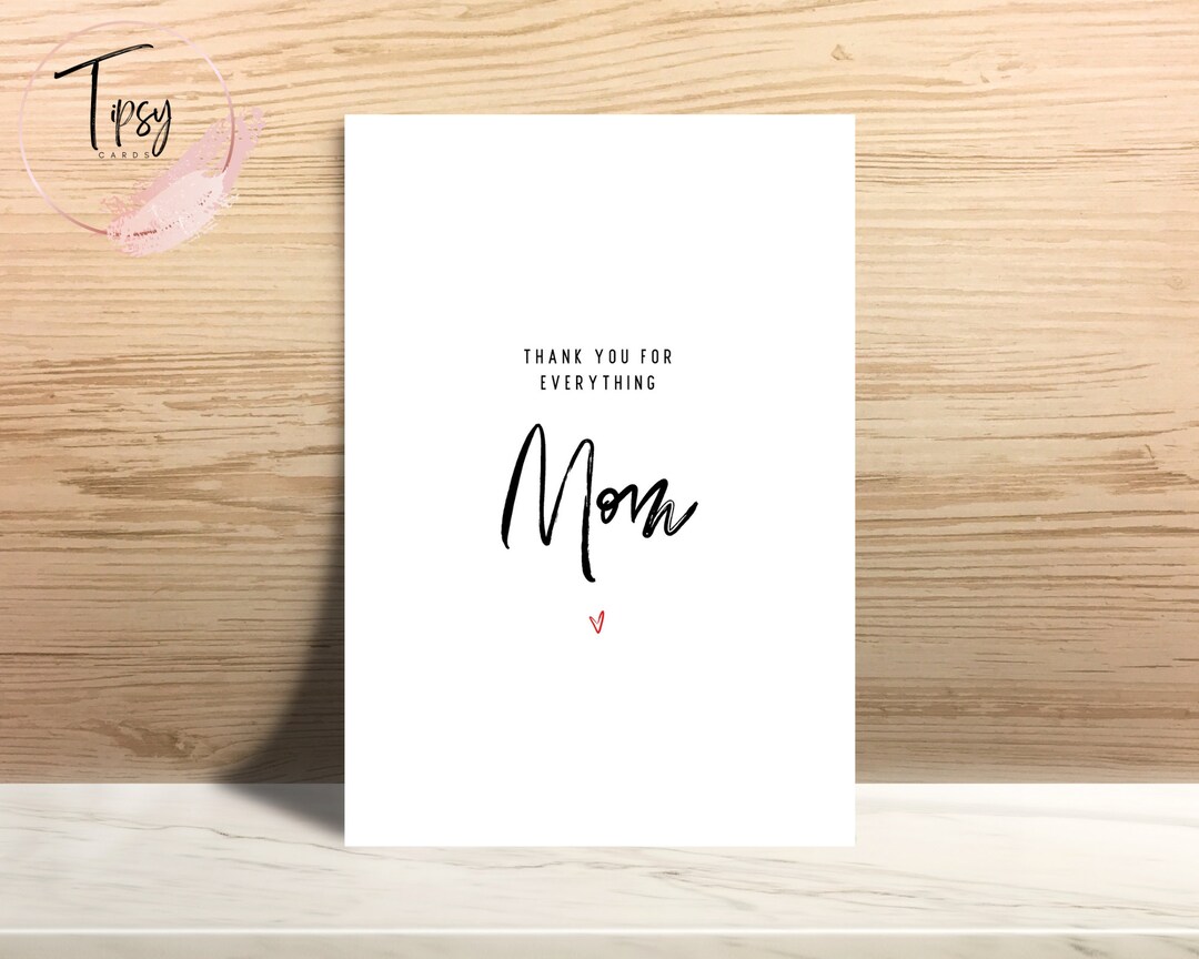Personalized Mom Thank You Card, Mom Birthday Card, Card for Mommy, Mom ...