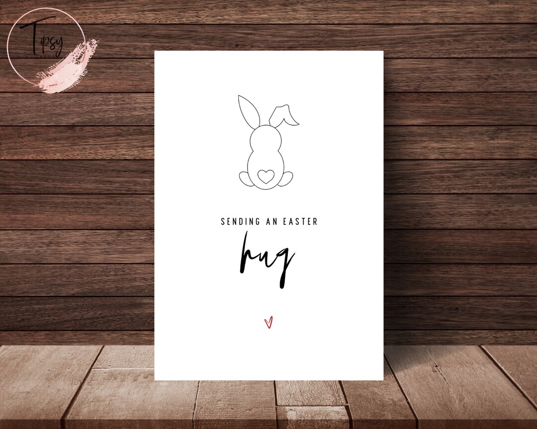 Sending an Easter Hug, Card for Easter, Bunny Rabbit Easter Card ...