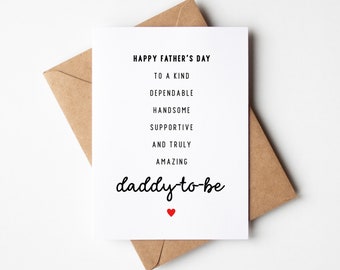 Expectant Father's Day Card, Pregnant, Father to Be, Unborn Baby, Soon ...