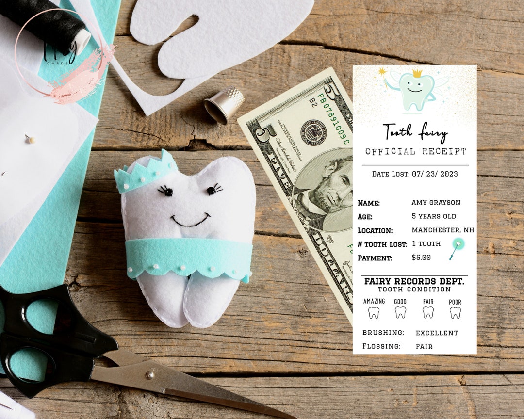 Tooth Fairy Receipt Template Editable Tooth Fairy Letter Instant ...