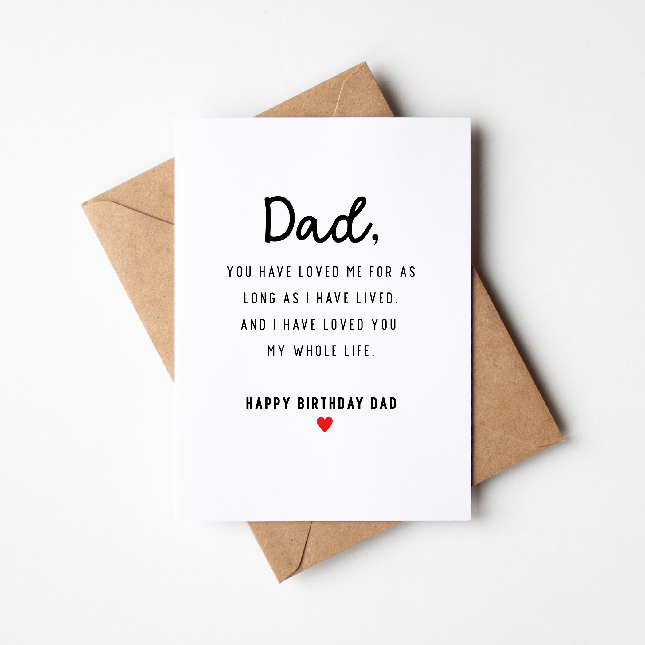 Cute Birthday Card for Dad, Father's Birthday Card Poem/message ...