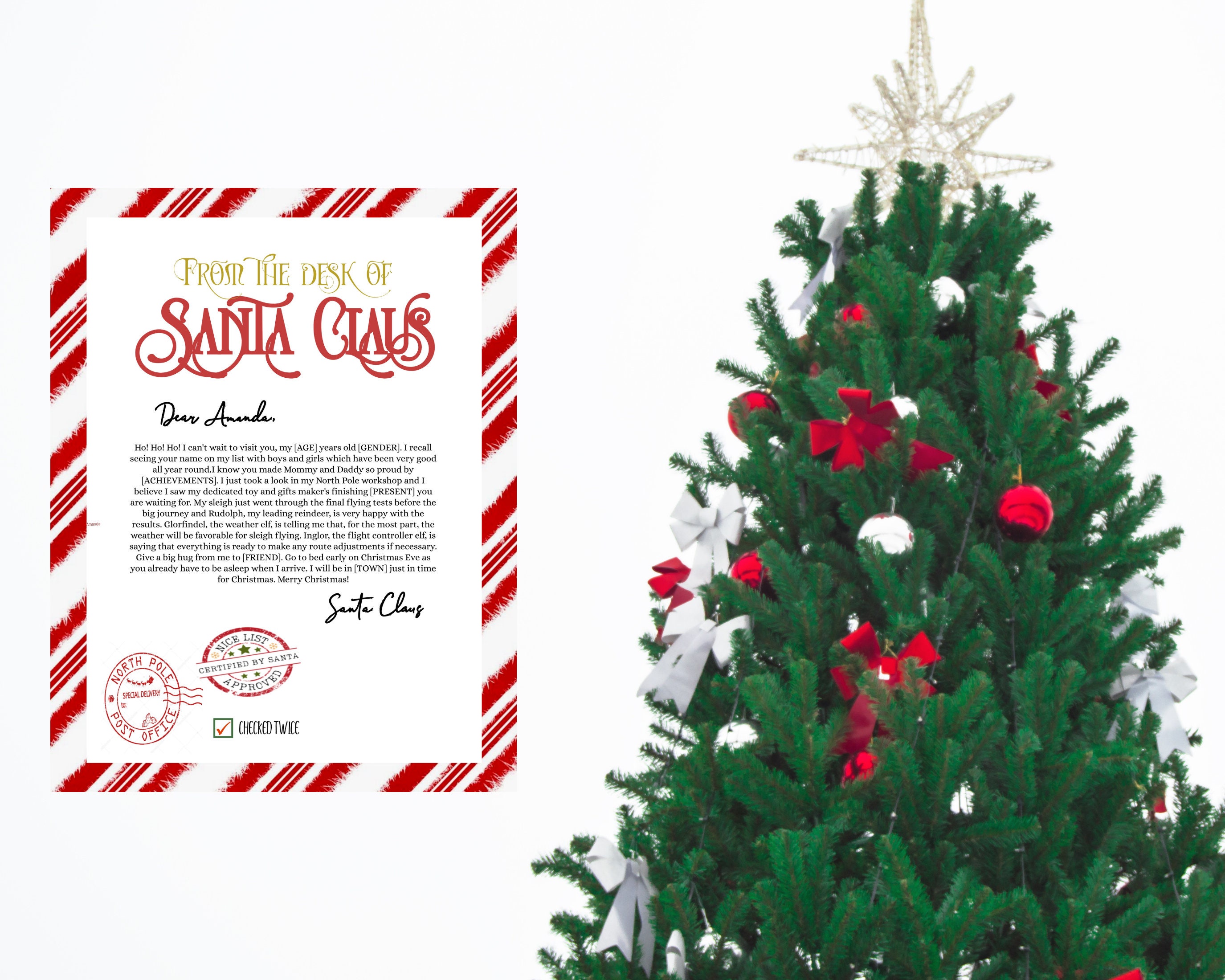 Carta de Santa Custom Carta editable de Santa Carta de - Etsy México