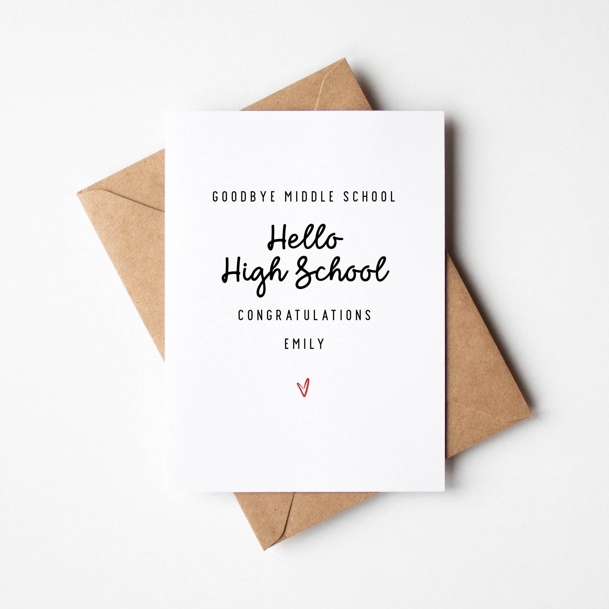 Middle School Graduation Card, for Girl, for Boy, Personalized Middle ...