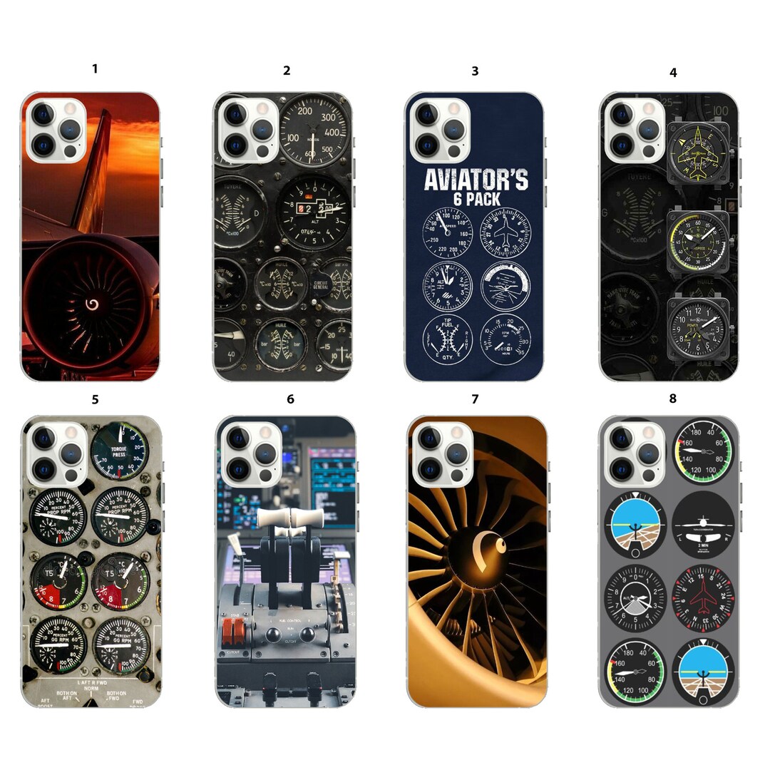 Aviation Phone Case, Pilot Cockpit Gift, Plane Engine Instruments ...