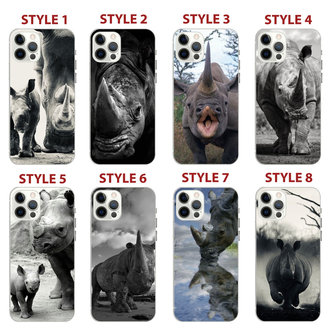Imposing Rhino Phone Case, Wildlife Gift, Rhino Lover, Rhino Family ...