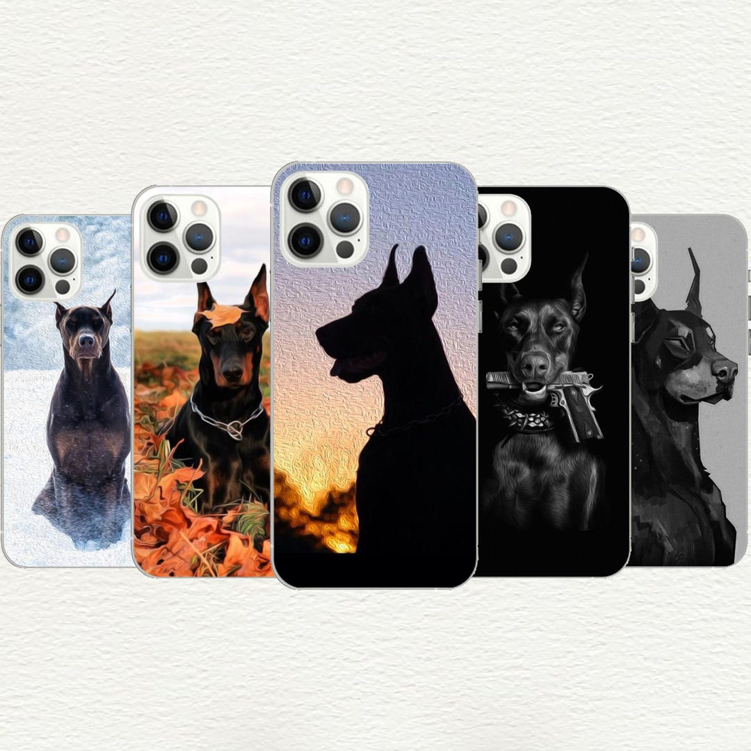 Doberman Dog Lover Phone Case: Customizable TPU, Shockproof - Etsy