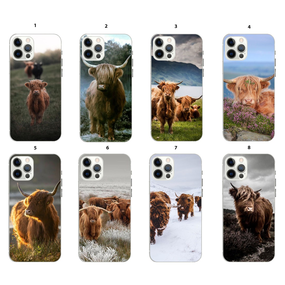 Highland Cow Phone Case, Funny Cow Gift, Cute Animal Case, Scotland Cow ...