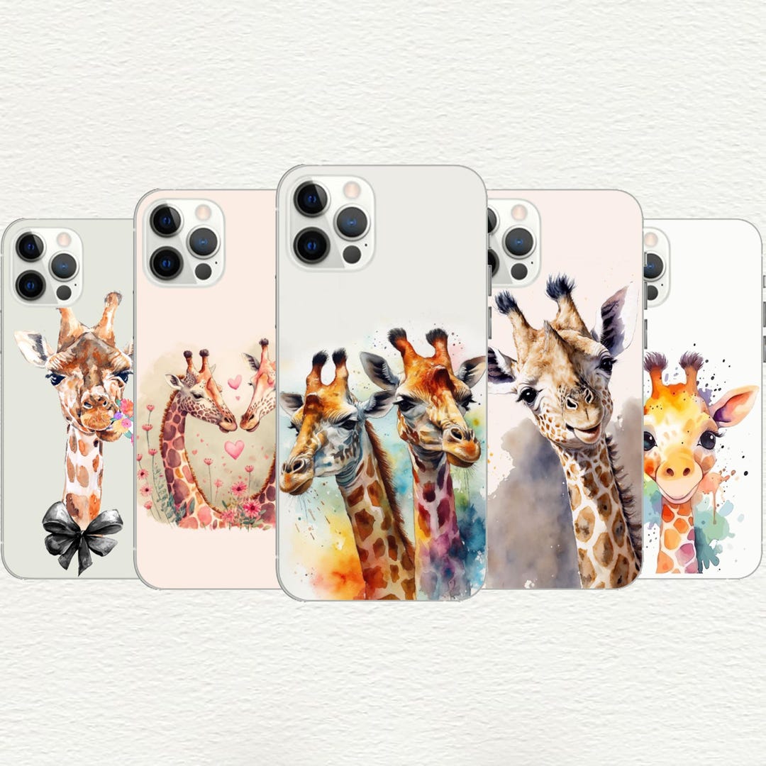 Floral Giraffe Family Phone Case: Custom TPU Cover - Etsy