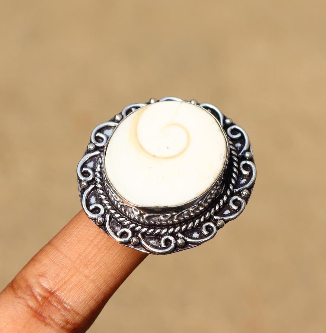 Natural Shiva Eye Shell Ring/ Shiva Eye Shell Ring/ 8 US Size Statement ...