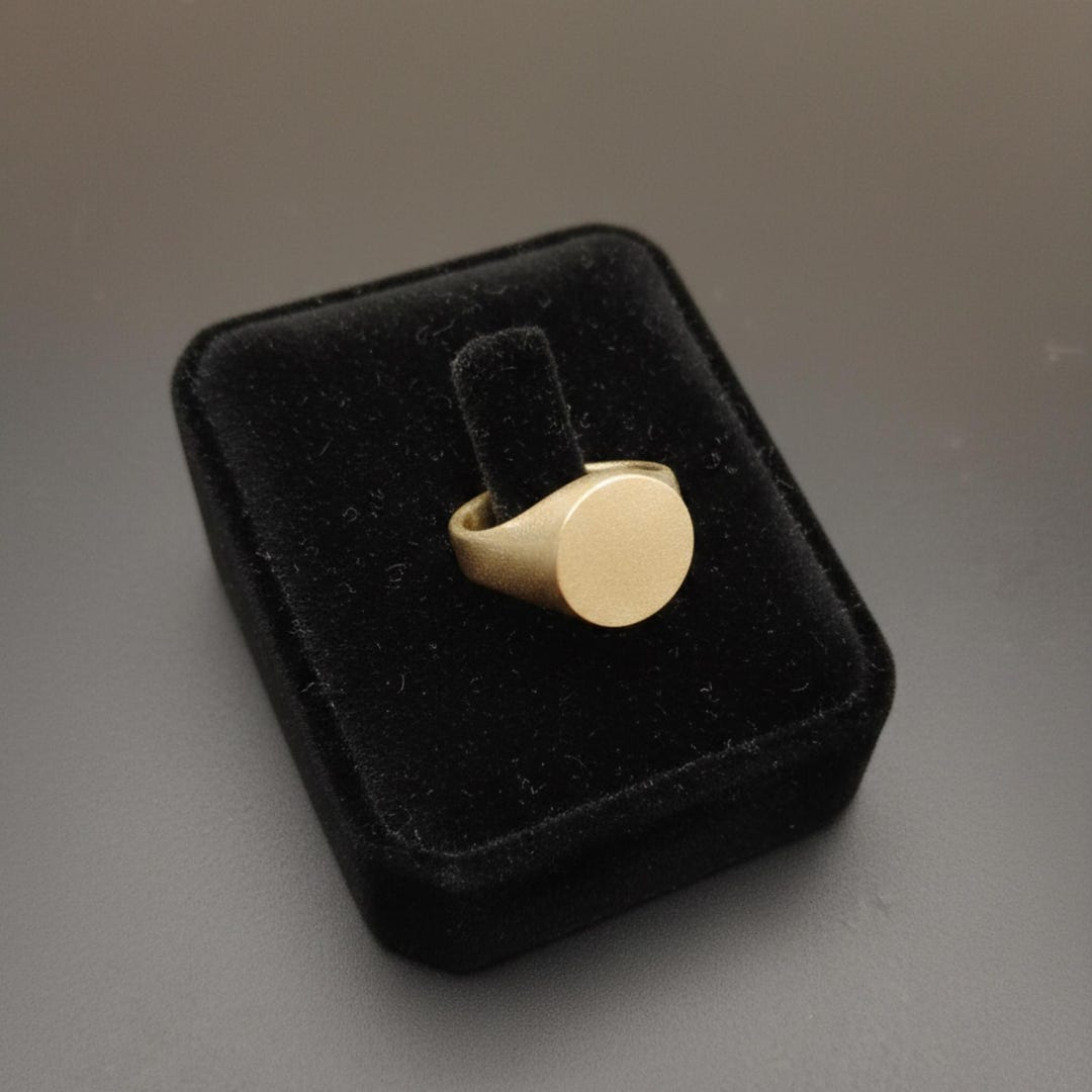 Sand Texture Brass Ring, Custom Personalized Unisex Band, Two Layer ...