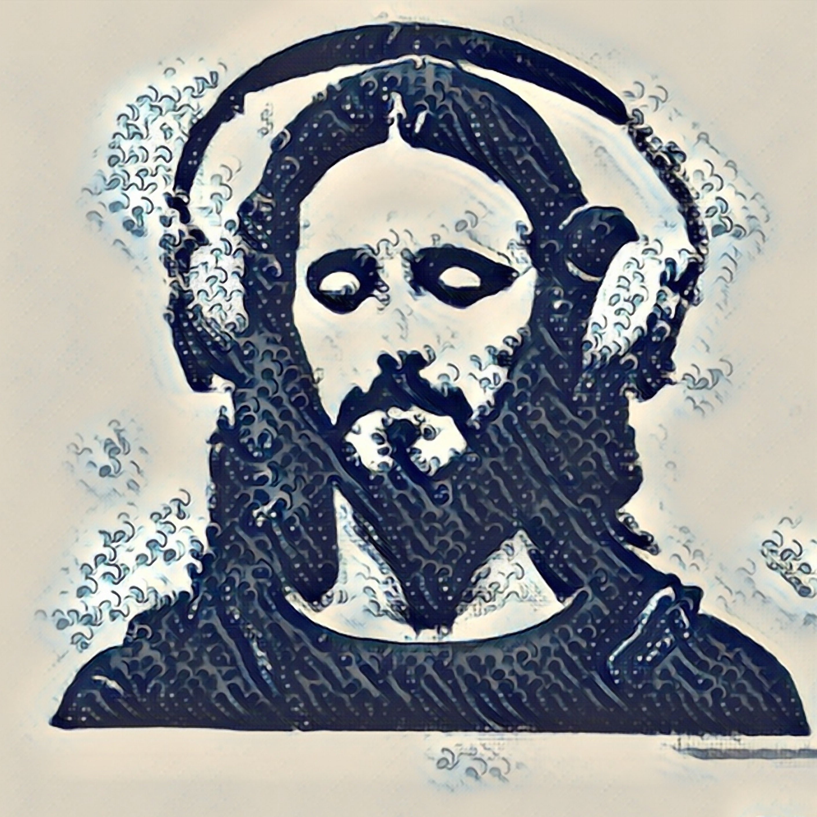 Jesus Headphones Digital Print, Jesus Digital Print, Cool Religious ...