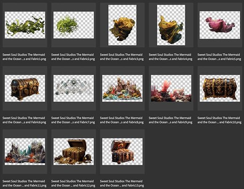 Sweet Soul Studio Mermaid Digital Backgrounds Actions and Overlays ...