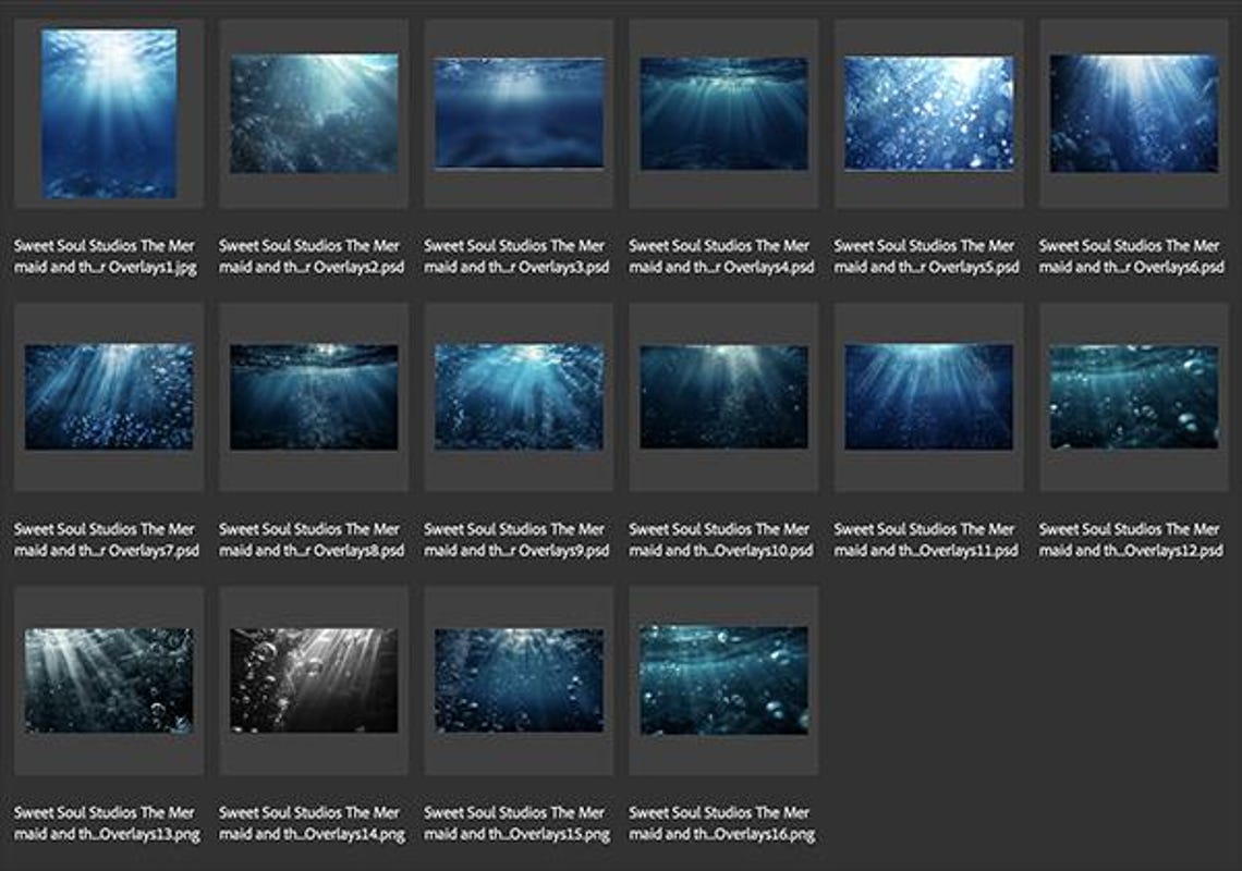 Sweet Soul Studio Mermaid Digital Backgrounds Actions and Overlays ...
