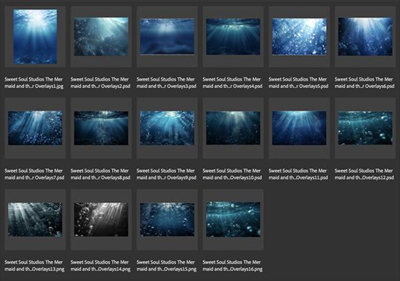 Sweet Soul Studio Mermaid Digital Backgrounds Actions and Overlays ...