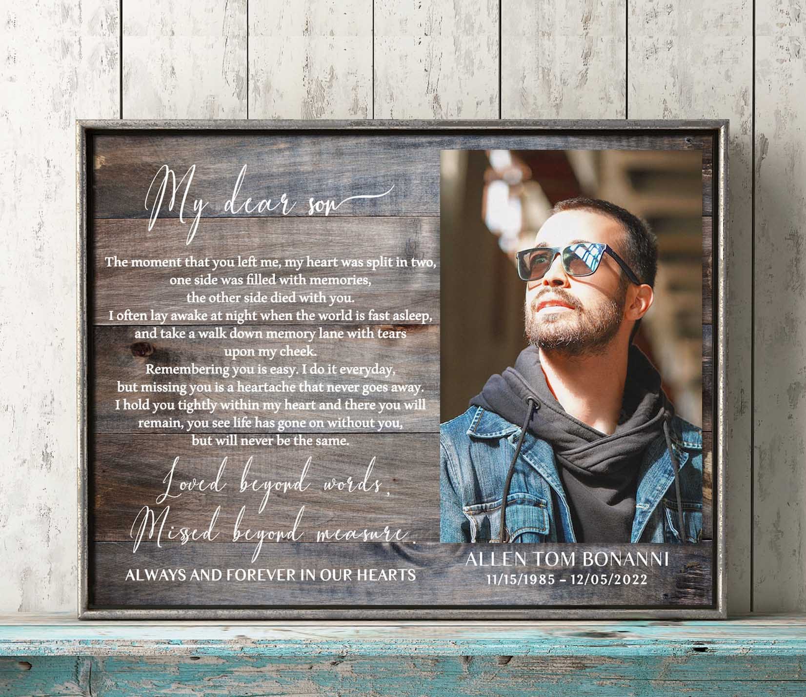Loss of Son Gift Grief Gift Son Memorial Gift Sympathy Gift Remembrance ...