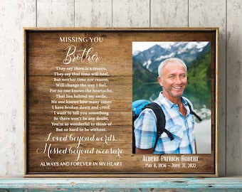 Brother Memorial Gift Loss of Brother Gift Brother Memorial Picture ...