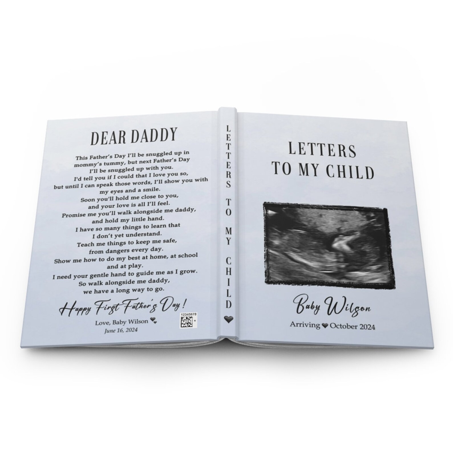 New Dad Gift New Daddy Gift Letters to My Child Journal Sonogram Gift ...
