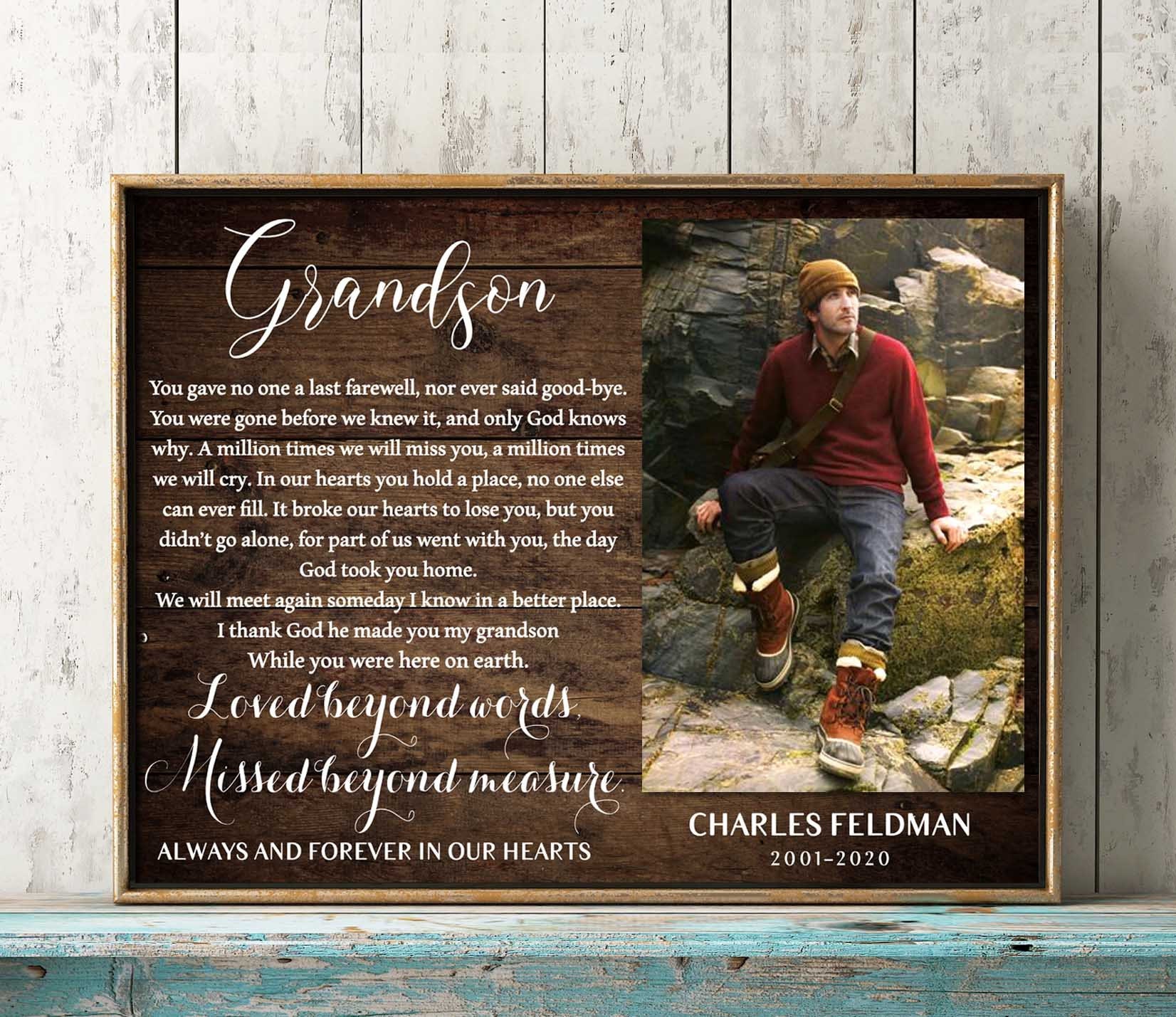 Loss of Grandson Gift Grief Gift Grandson Memorial Gift Sympathy Gift ...