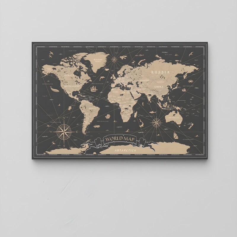 World Map Decor - Etsy