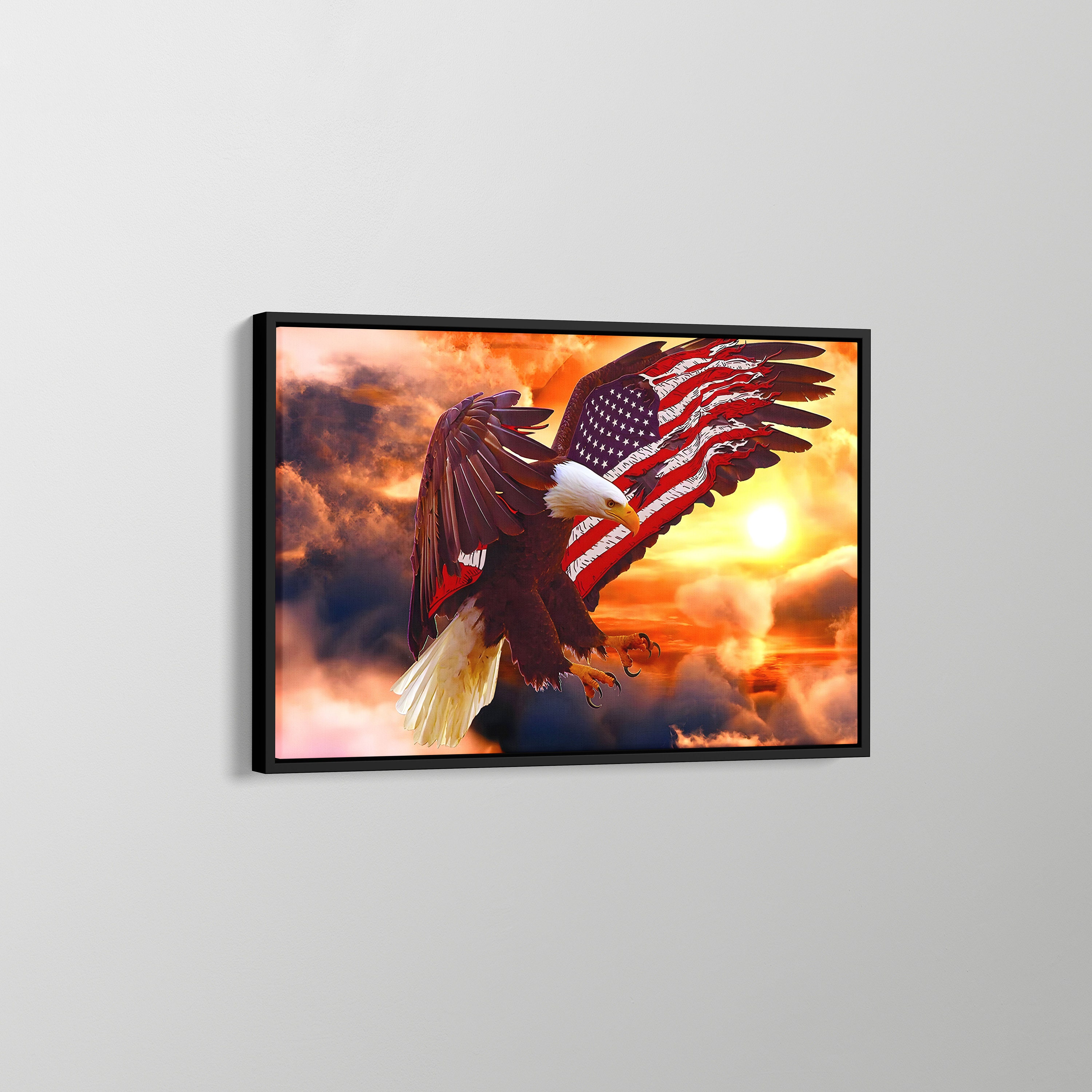 American Eagle / Eagle With American Flag / Eagle Poster / 3D - Etsy