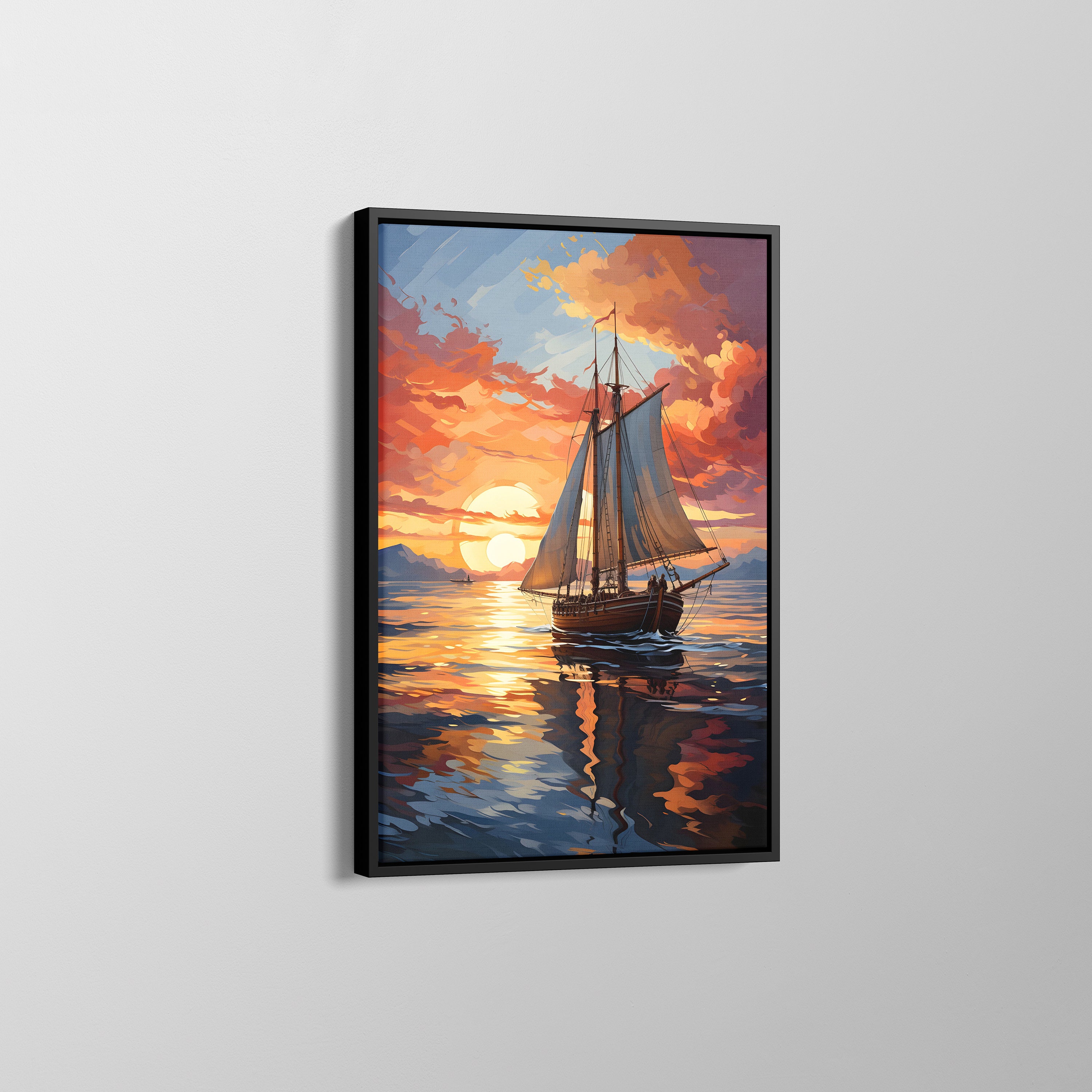 Sailboat Print / Sailing Poster / Minimalist Landscape Print / Boat at ...